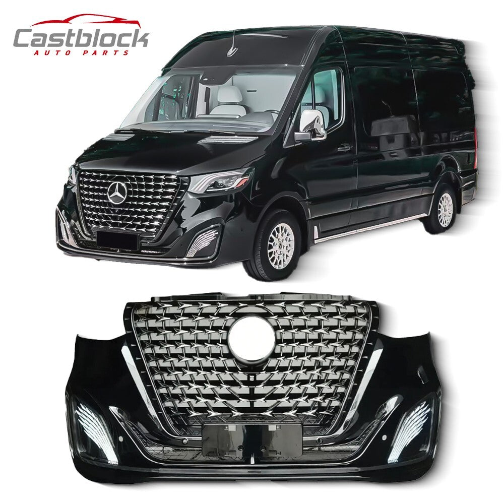 For 18-25 MercedesBenz Sprinter W907 Upgrade Front Bumper Body Kit LED ...