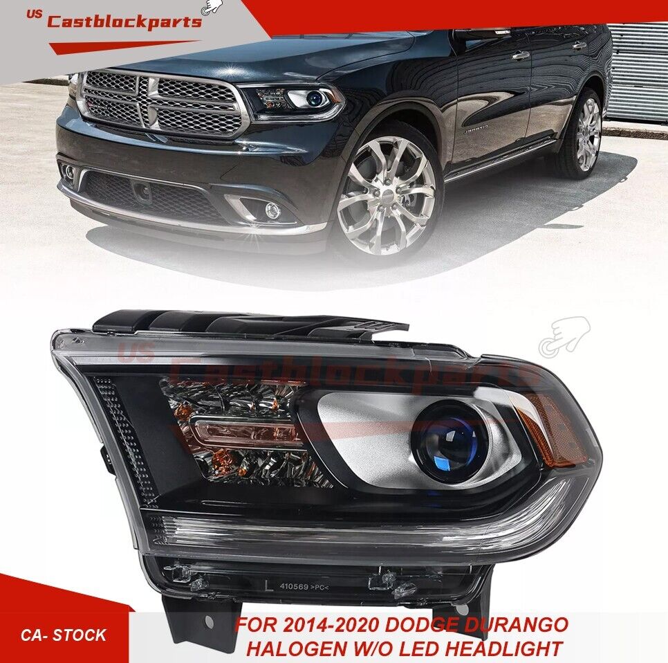 For 2014-2020 Dodge Durango Headlights Halogen w/o LED DRL Left Driver ...
