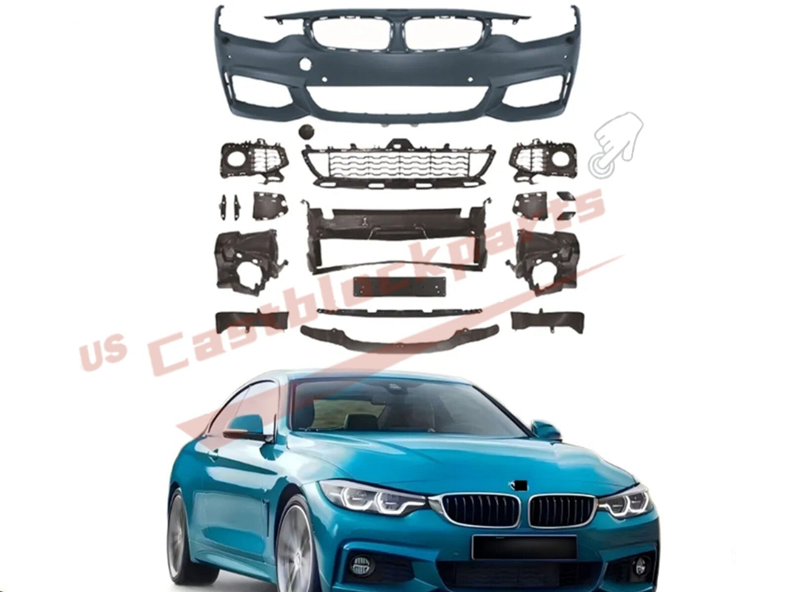 For 2014-2020 BMW 4 Series F32 F33 F36 M Tech Style Front Bumper Body ...