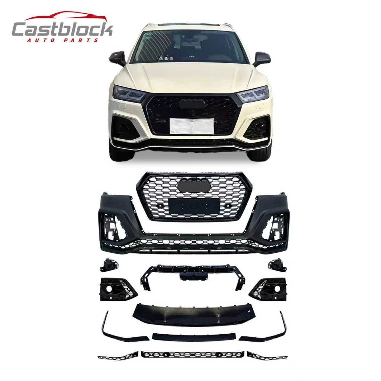 For 2018 2019 2020 Audi Q5 Upgrade To RSQ5 Style Front Bumper Body Kit ...